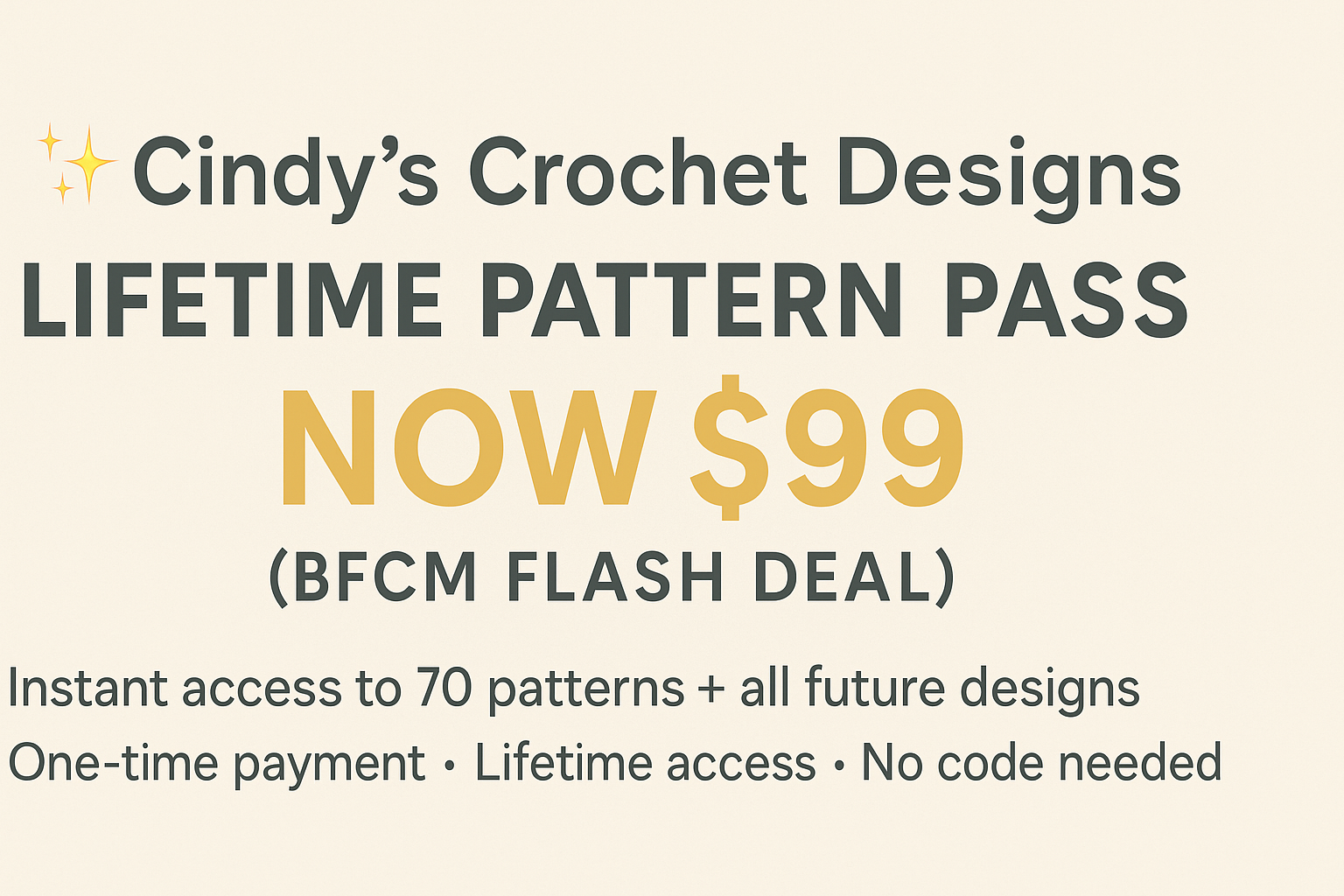 Lifetime All Access Pass - Cindy's Crochet Designs